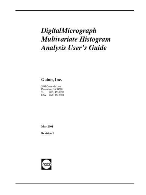 Multivariate Histogram Analysis Users Guide Rev1 Download Free Pdf