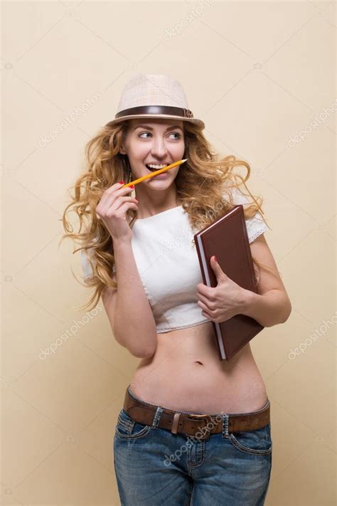 Sexy Girl With Notebook Stock Photo By Svyatoslavlipik 75529789
