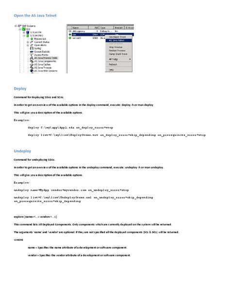 Deploy And Undeploy Using Telnet Pdf Application Software Computer Programming