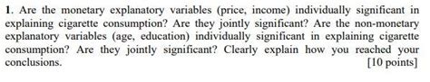 Solved Consider The Following Stata Output Based On The Data