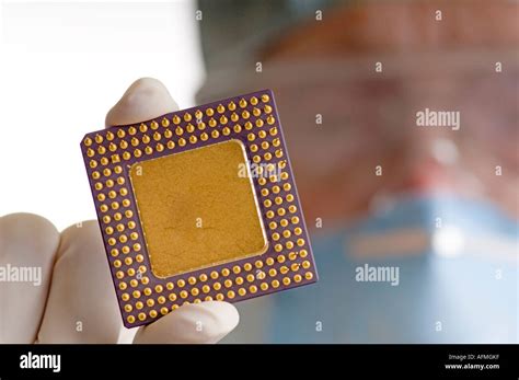 Computer Engineer Studying A Processing Unit Stock Photo Alamy