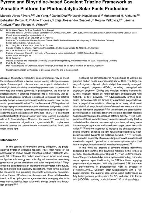 Pyrene And Bipyridine Based Covalent Triazine Framework As Versatile Platform For Photocatalytic
