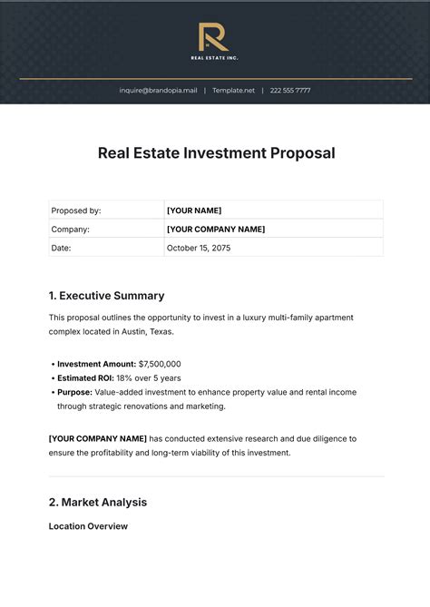 Investment Proposal Template Mit Printable