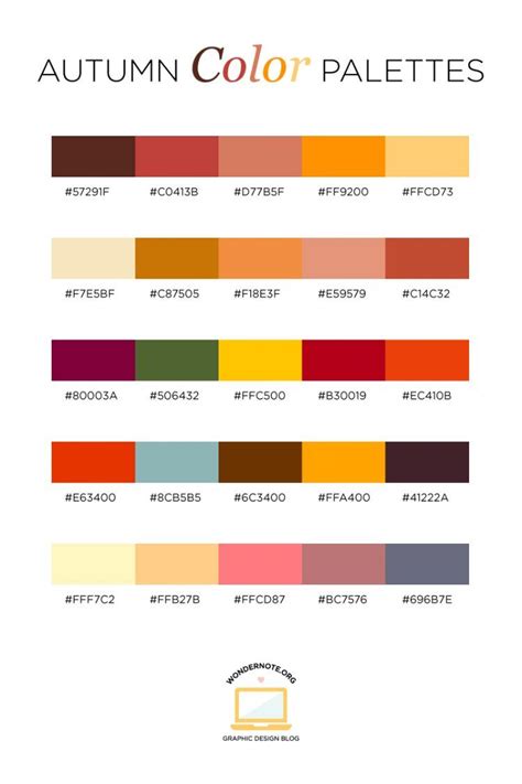 Color Palettes For Web Digital Blog And Graphic Design With Hexadecimal