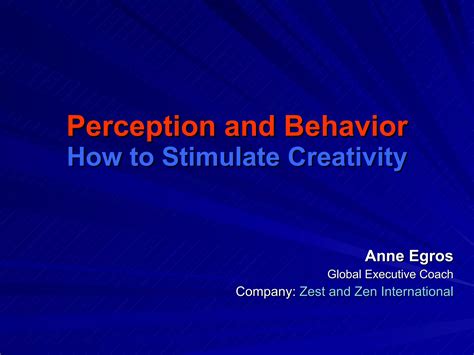Perception Behavior And Creativity Ppt