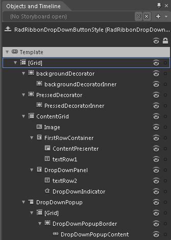 WPF RibbonView Styling The RadRibbonDropDownButton Telerik UI For WPF
