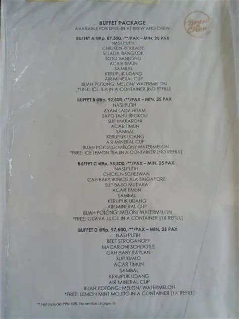 Menu At Brew Chew Cafe Bandung