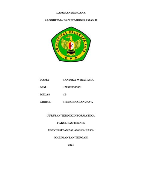 Laporan Rencana Modul 1 Andika Wiratama Pdf