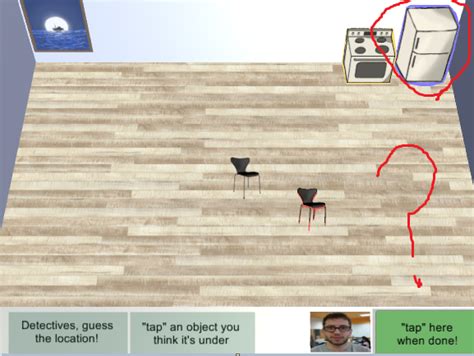 how to detect if an object is within another object hide and seek type game thanks