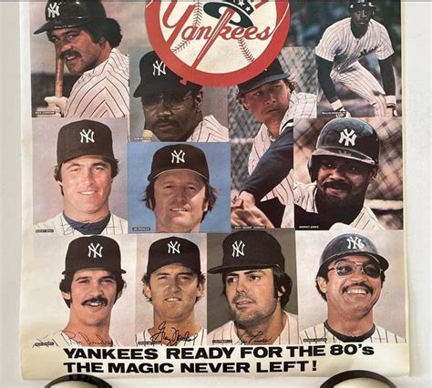 Original 1980s New York Yankees Mlb Baseball Collage Poster Jackson