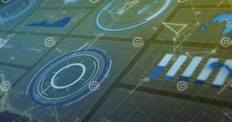 Image Of Globe Loading Circles Graphs And Connected Dots Over