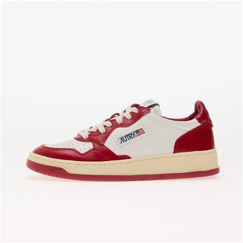 Autry Medalist Low Wom Leat Leat Wht Red Footshop