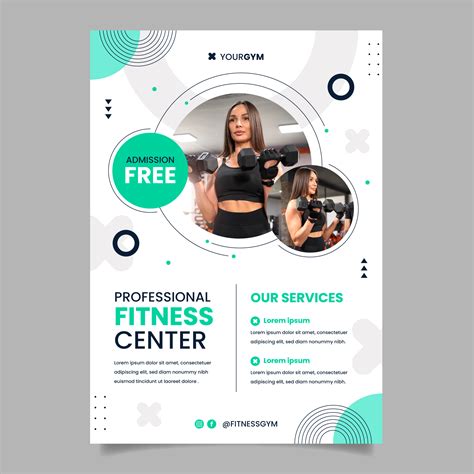 Flat Poster Template For Gym And Exercise Graphic Guru