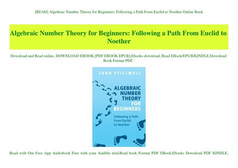Ppt Read Algebraic Number Theory For Beginners Following A Path From Euclid To Noether
