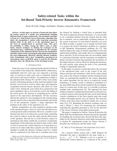 Pdf Safety Related Tasks Within The Set Based Task Priority Inverse