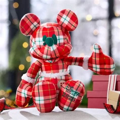 New Disney Visa Cardmember Exclusive Mickey Mouse Holiday Plaid Plush