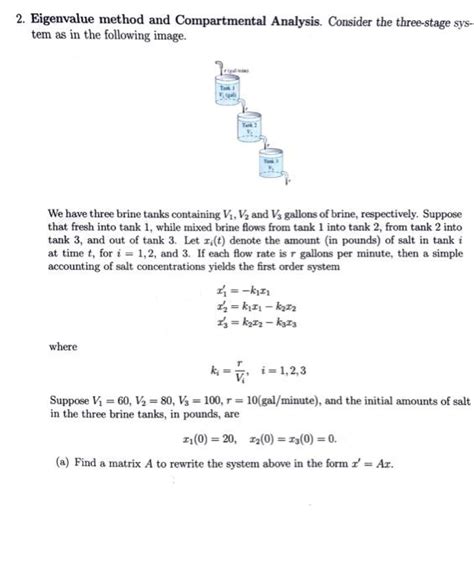 Solved 2 Eigenvalue Method And Compartmental Analysis