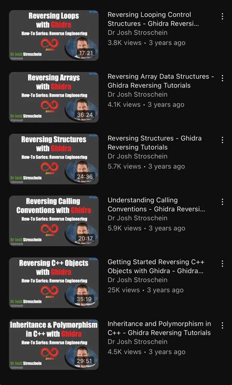 Reversing Youtube Ghidra Josh Stroschein 11 Comments