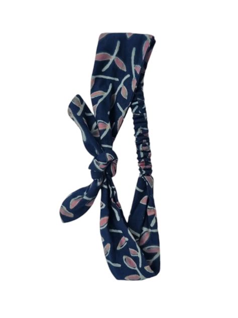 Organic Cotton Blue Bow Headband Fair Trade Sustainable Headbands Uk