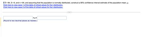 Solved If Xˉ 84 S 6 and n 64 and assuming that the Chegg com