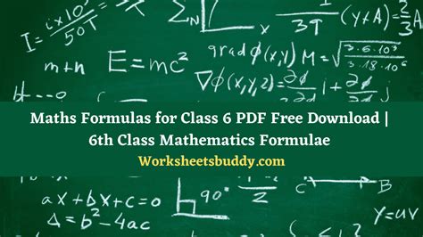 Maths Formulas For Class 6 List Of 6th Class Mathematical Formulae