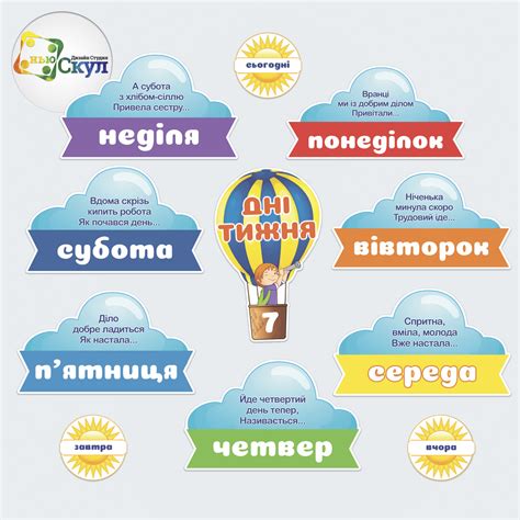 Дні тижня Id 1183743992 ціна 25 ₴ купити на Prom Ua