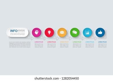 Vector Infographic Template Horizontal Diagram Graph Stock Vector Royalty Free 1282054450