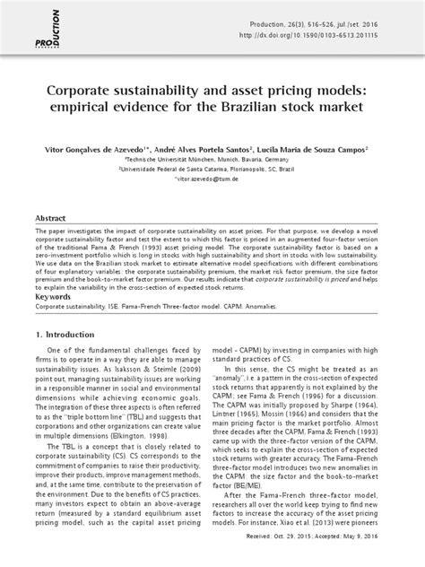 Sustainability And Asset Pricing Models Pdf Stock Market Index Capital Asset Pricing Model