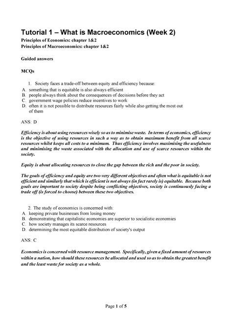 Tut Week Guided Ans Tutorial What Is Macroeconomics Week