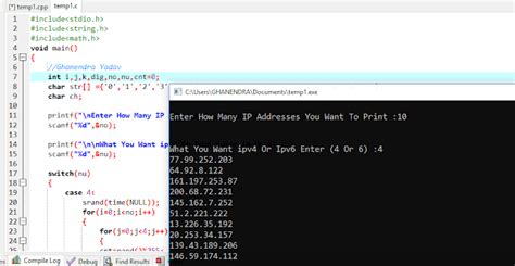 C Program To Generate Ip Addressesipv4 And Ipv6 Using For Loop