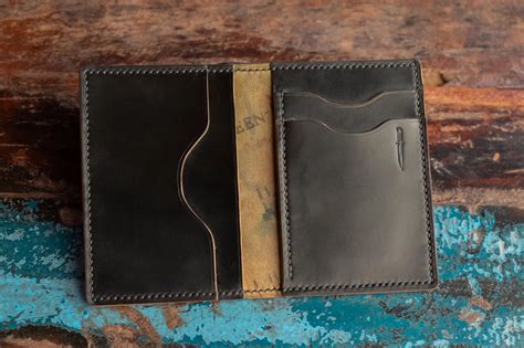 Handmade Leather Bifold Wallet Sharp Side Leather