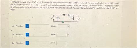 solved the figure shows a driven rlc circuit that contains