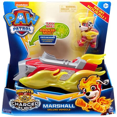 Paw Patrol Mighty Pups Charged Up Marshall Deluxe Vehicle Spin Master