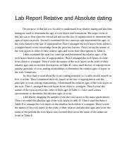 Earth Science Lab Report Docx Lab Report Relative And Absolute Dating The Purpose Of This