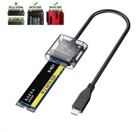Nvme M To Type C Usb Gen Gbps Transparent External Hard Drive Adapter Case Pci E M M Key