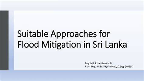 Pdf Suitable Approaches For Flood Mitigation In Sri Lanka
