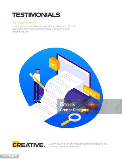 포스터 커버 및 배너에 대한 평가 개념 플랫 디자인 현대 플랫 디자인 벡터 일러스트레이션 Brand Name Online