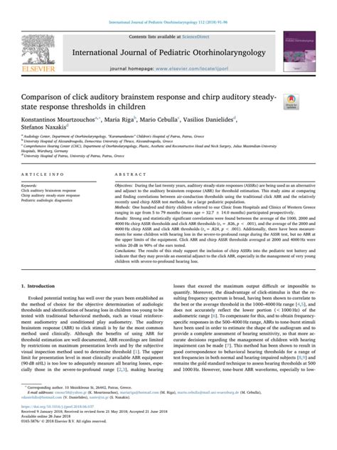 Comparison Of Click Auditory Brainstem Response And Chirp Auditory