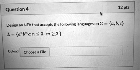 solved 12pts question4 design an nfa that accepts the following