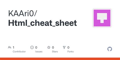 Github Kaari Html Cheat Sheet