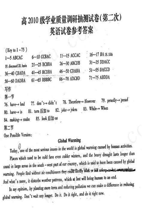 第二节 书面表达 你校针对全球气候变暖对人类和生态环境产生的影响 进行了讨论 请你根据下表提示 用英语给某英语报社写一篇短文 呼吁公众行动起来 消除全球变暖的影响 世界面临的——青夏教育精英