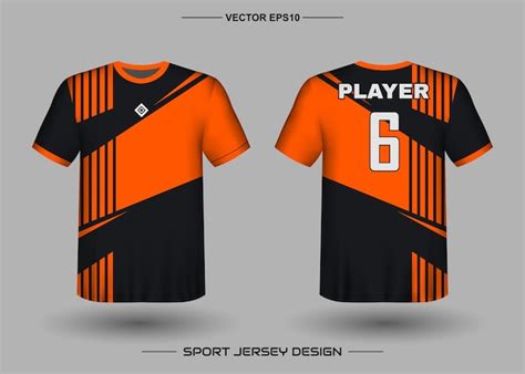 티셔츠 스포츠 디자인 축구 클럽을위한 축구 유니폼 모형 균일 한 전면 및 후면보기 템플릿 디자인 현실적인 템플릿 저지