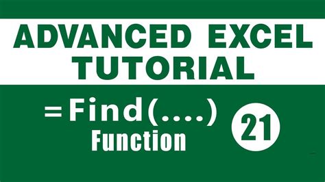 21 Microsoft Excel Advanced Tutorials Find Function It Plus Sinhala Youtube