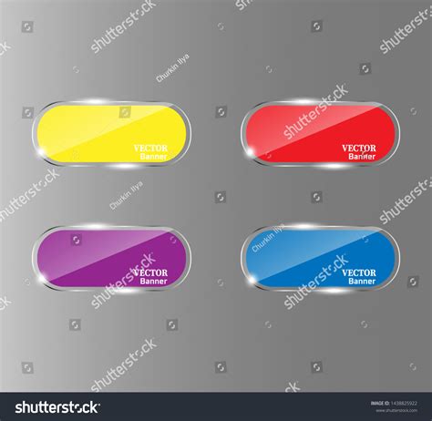 Reflecting Glass Banner Gloss Rectangle Reflection Stock Vector Royalty Free 1438825922