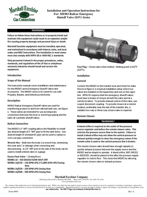 Remote Shut Off Valve Pdf