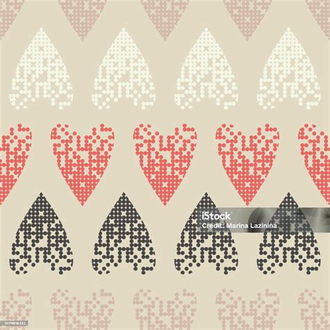 완벽 한 패턴 장식 마음으로 포인트에서 마음입니다 발렌타인의 하루입니다 벡터 일러스트입니다 벽지 직물 초대 카드 포장 웹 페이지 배경을 사용할 수 있습니다 2월에 대한 스톡