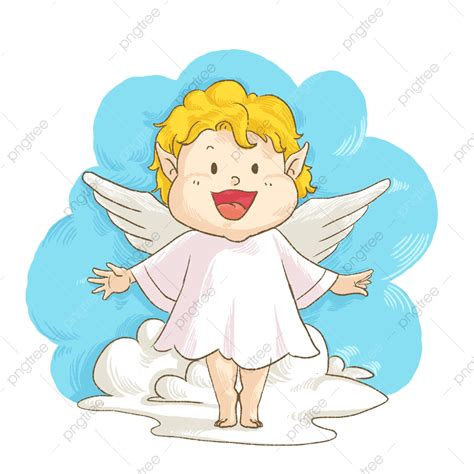 손 으로 그 리 는 귀여운 일러스트 천사 캐릭터 아름다운 천국 아가 Png 일러스트 및 Psd 이미지 무료 다운로드 Pngtree