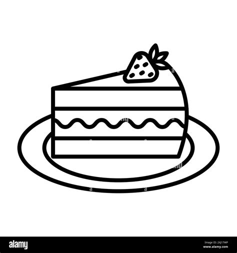 Cheesecake Icon Linear Logo Mark Set Collection In Black And White For