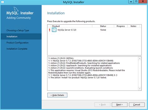Install MySQL Prompt That Microsoft Visual C X Redistributable Is Not Installed