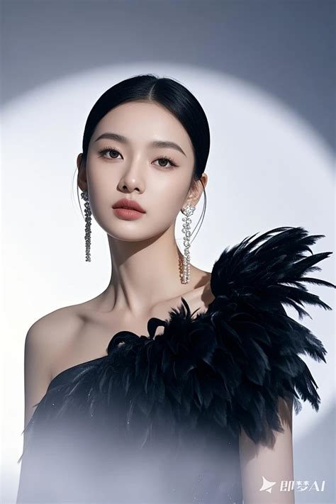 美丽的模特，东方女生，水光肌，气质，高定礼裙，意境，高级感，面部细节完美，人物细节精致，清透，奇幻的光影，细腻的光泽，磨砂质感，渐变背景，高冷